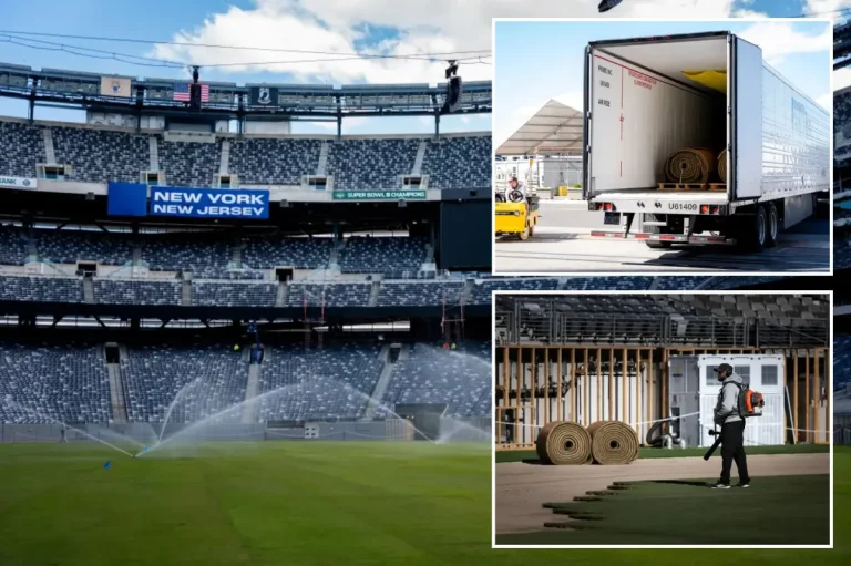 Grass field installed at MetLife Stadium in preparation for the 2026 ...