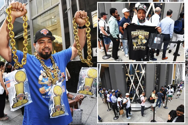 Knicks fans stand in long lines for hours to purchase championship ...